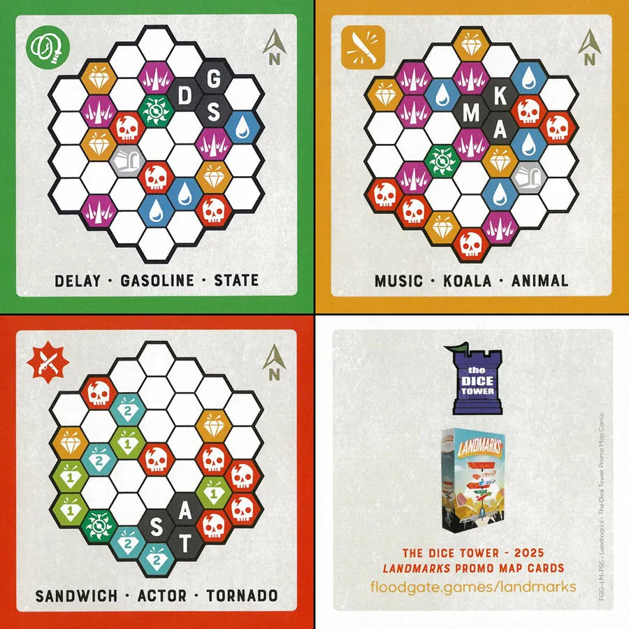 Landmarks: Dice Tower 2025 Promo Map Cards – BoardGameGeek Store