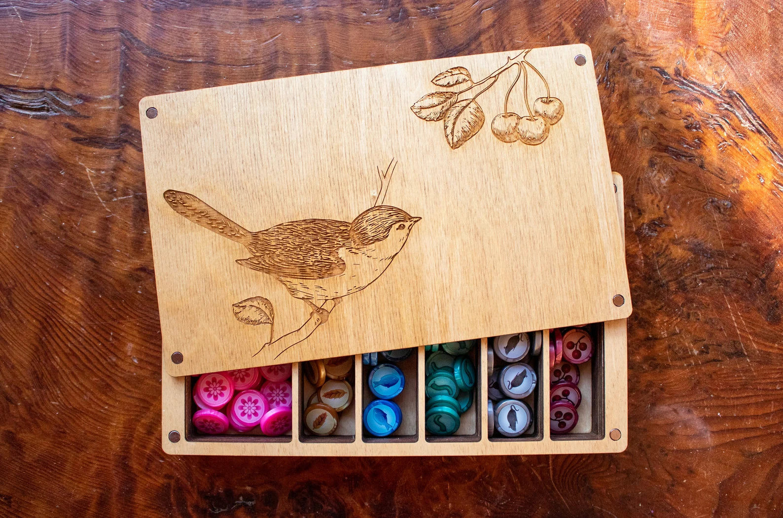 Strata Strike - Wooden Resource Storage Box for use with Wingspan ...